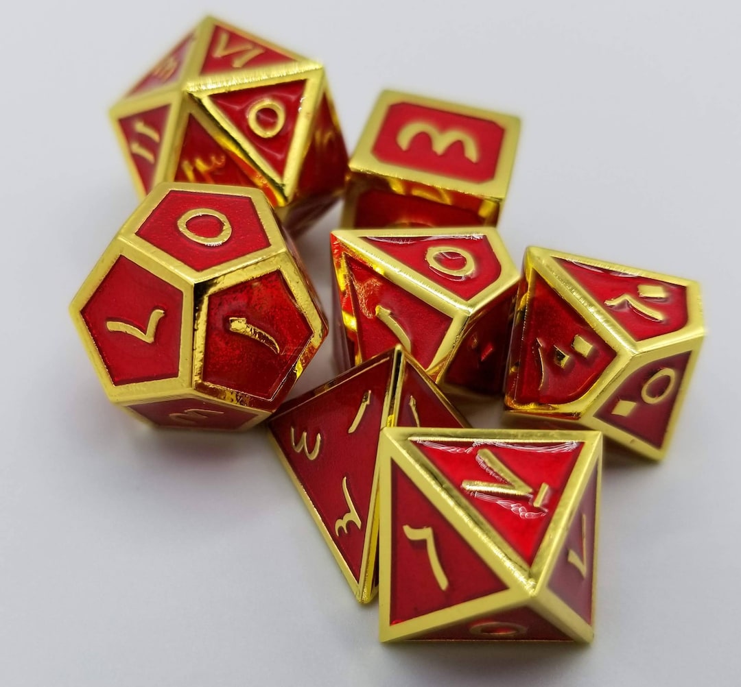 Arabic Metal Dice Red & Gold - Etsy