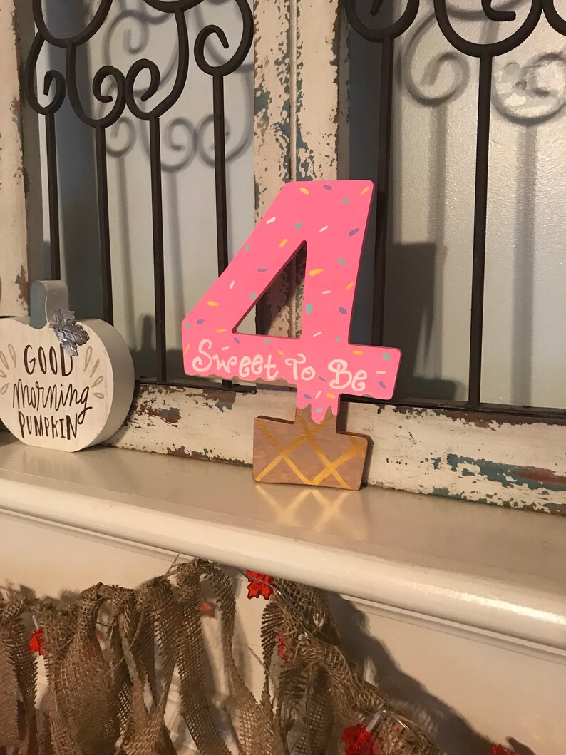 Ice Cream Party Prop/number 4 Party Prop/ Number 2 Party | Etsy
