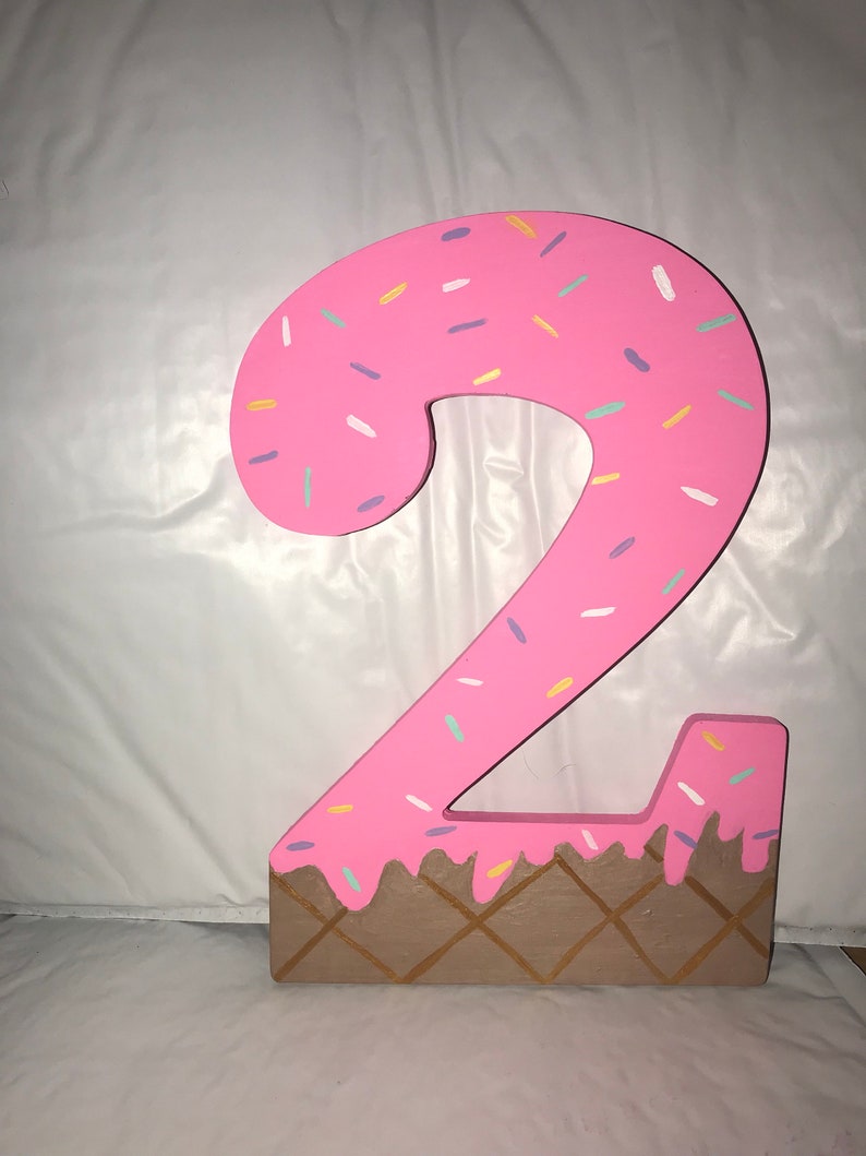 Ice Cream Party Prop/number 4 Party Prop/ Number 2 Party | Etsy