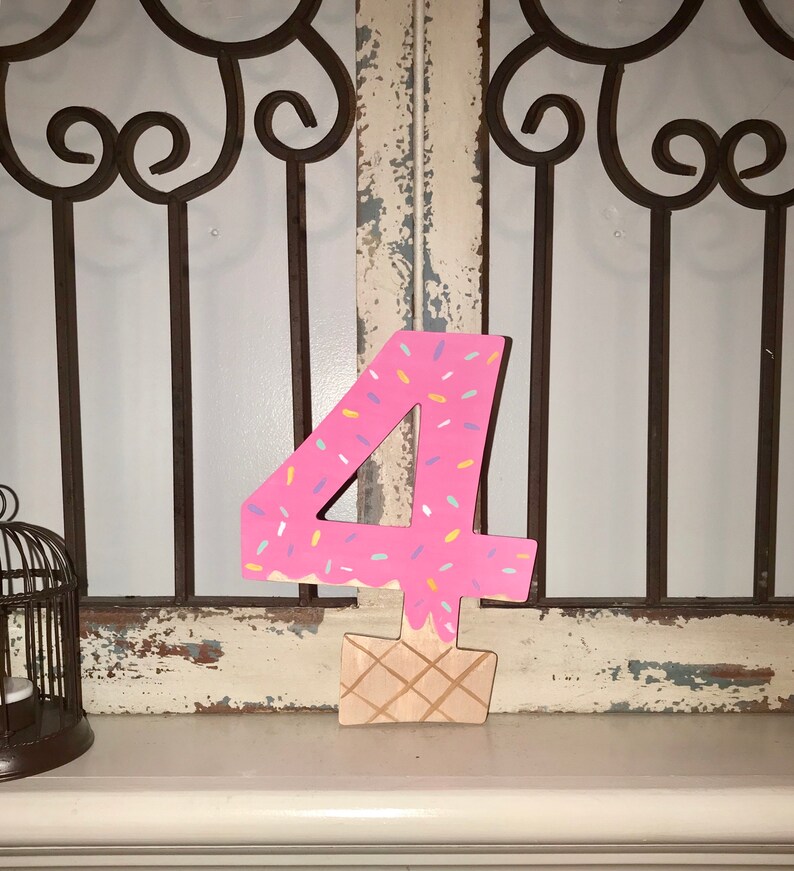 Ice Cream Party Prop/number 4 Party Prop/ Number 2 Party | Etsy
