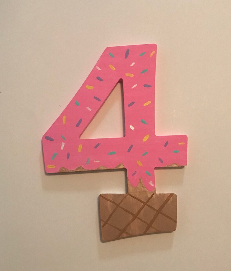 Ice Cream Party Prop/number 4 Party Prop/ Number 2 Party | Etsy