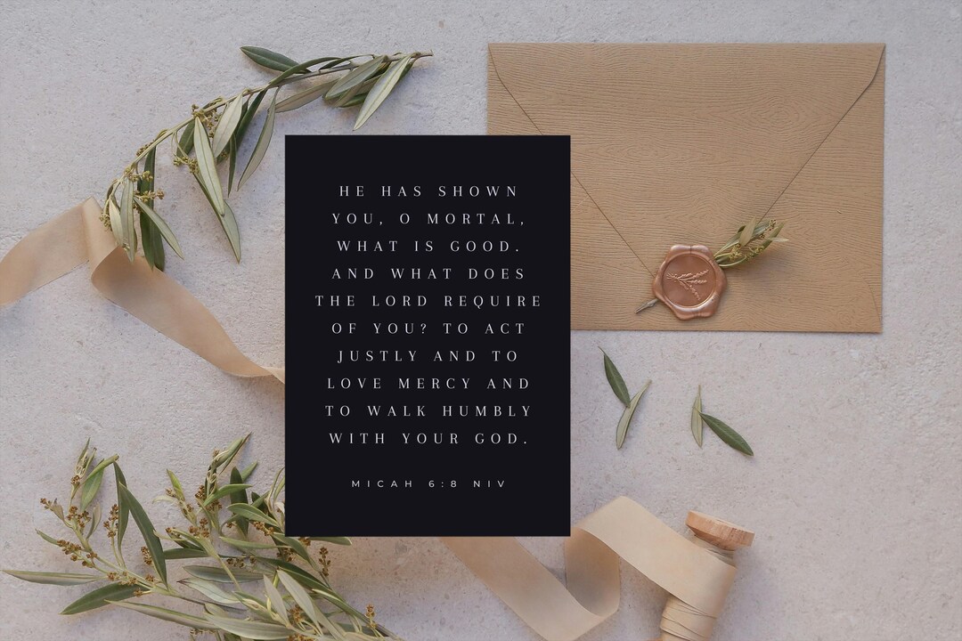Scripture Printable, Digital File - Act Justly, Dark Background - Etsy