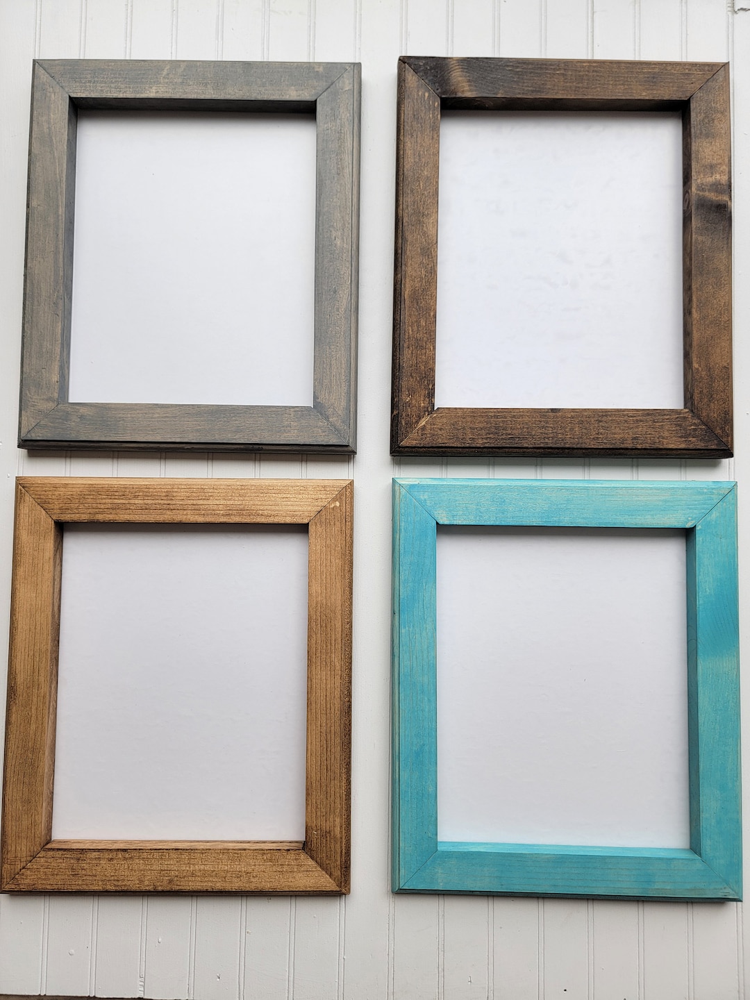 Custom Size Wooden Picture Frame • Handmade Wood Frame • 13 Colors ...