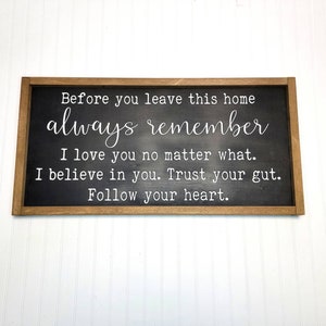 Before You Leave This Home Sign, Entryway Sign, Farmhouse Family Sign ...
