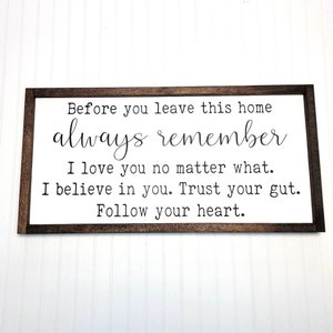 Before You Leave This Home Sign, Entryway Sign, Farmhouse Family Sign ...