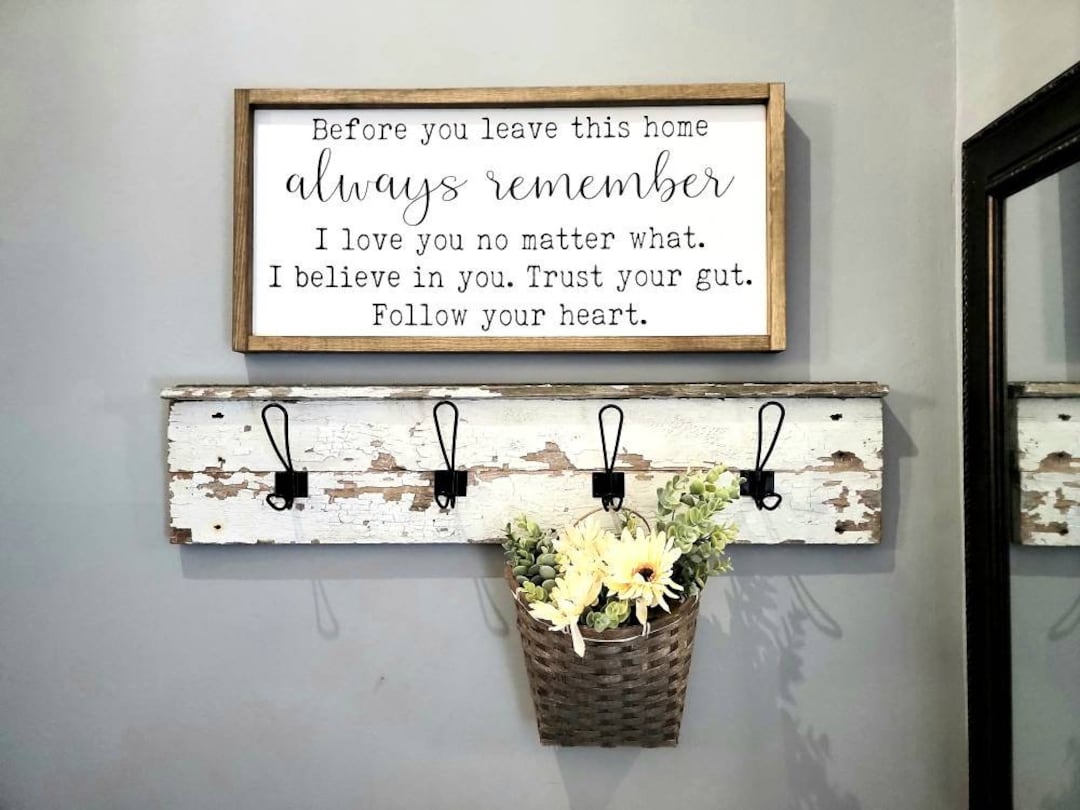 Before You Leave This Home Sign, Entryway Sign, Farmhouse Family Sign ...