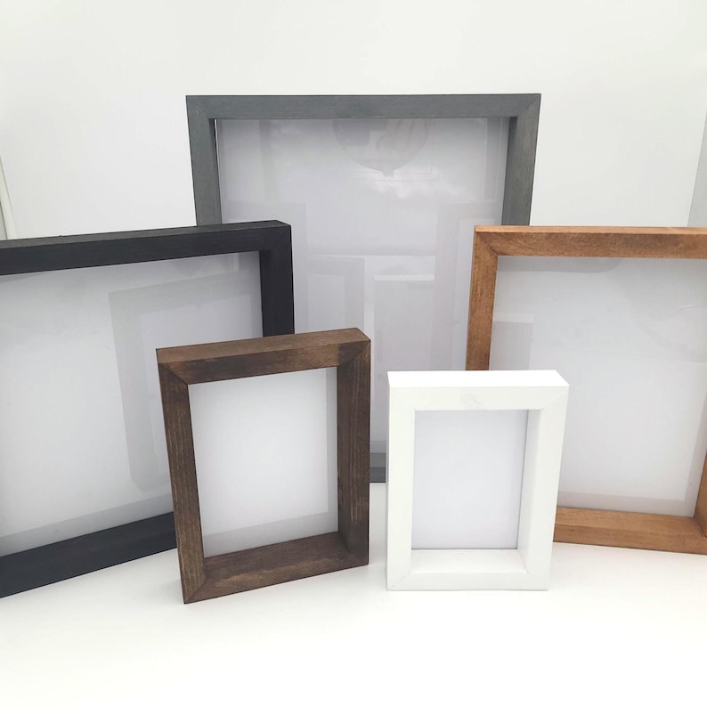 Custom Size Wooden Picture Frame • Handmade Wood Frame • 13 Colors ...