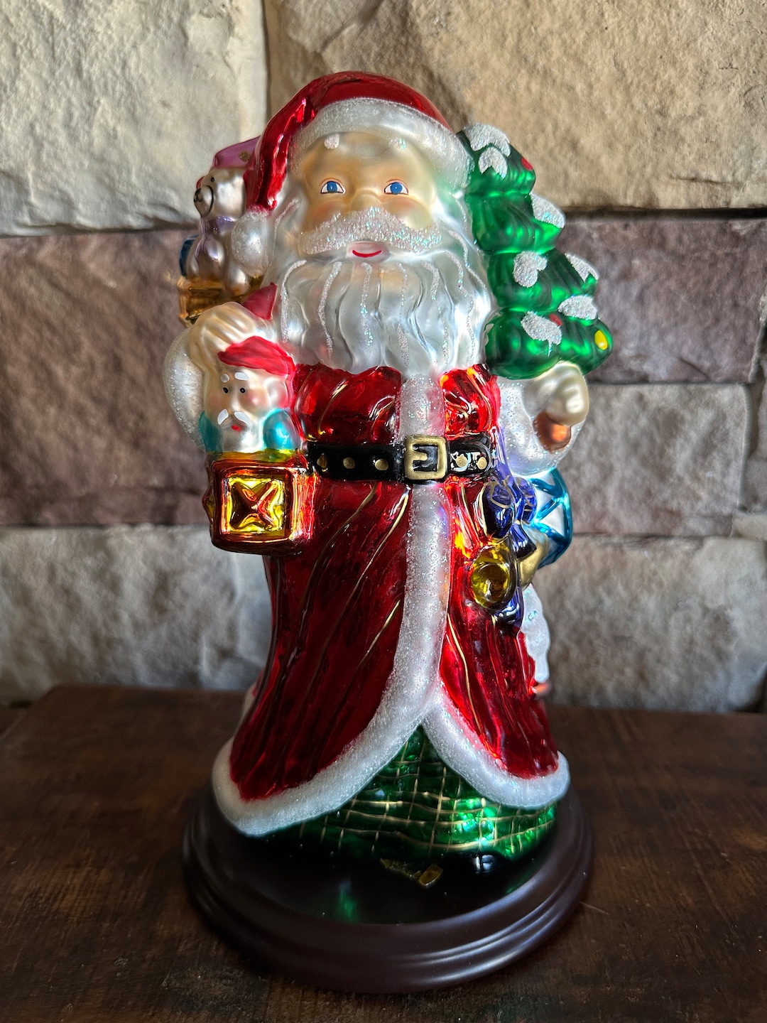 Vintage 2003 Thomas Pacconi Glass 10 Santa Figurine on a - Etsy