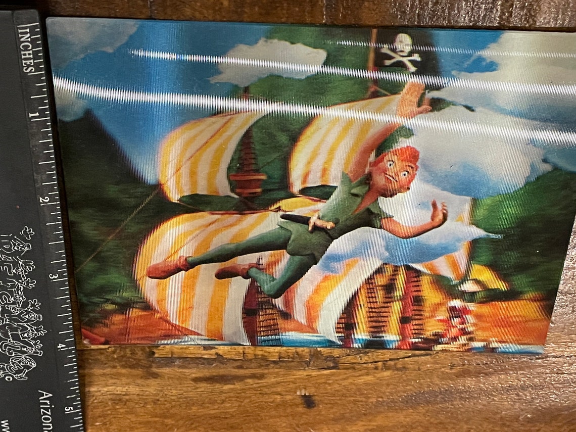 Vintage 1966 Walt Disney Peter Pan 3D Lenticular Postcard Made in Japan ...