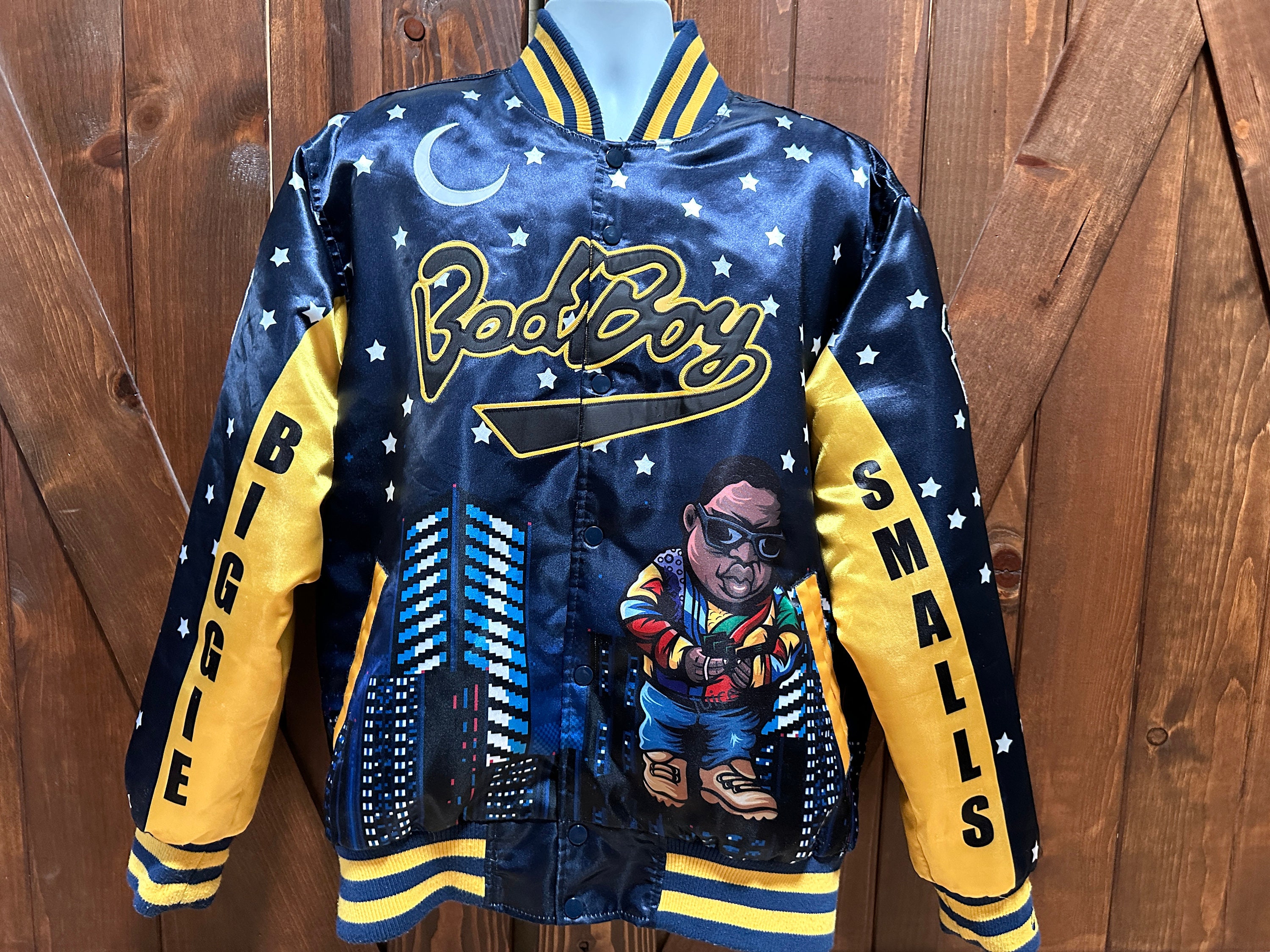 Bad Boy Biggie Smalls 90s Hip Hop Satin Jacket by Headgear Classics ...