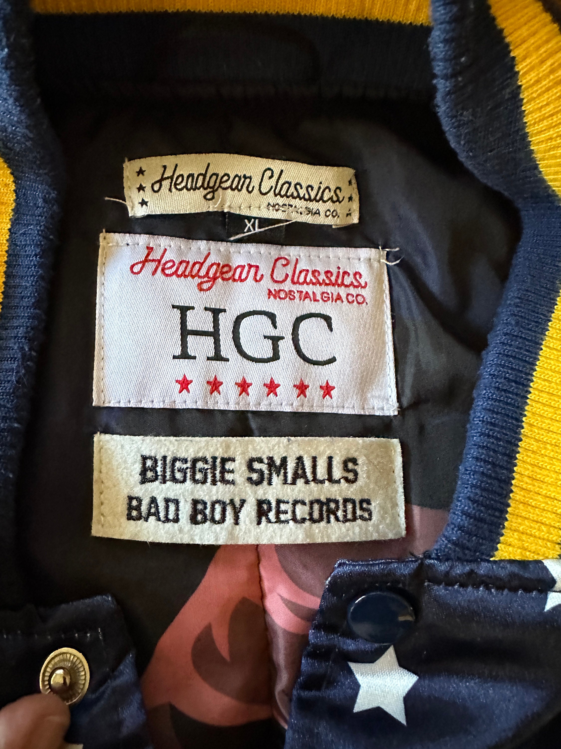 Bad Boy Biggie Smalls 90s Hip Hop Satin Jacket by Headgear Classics ...