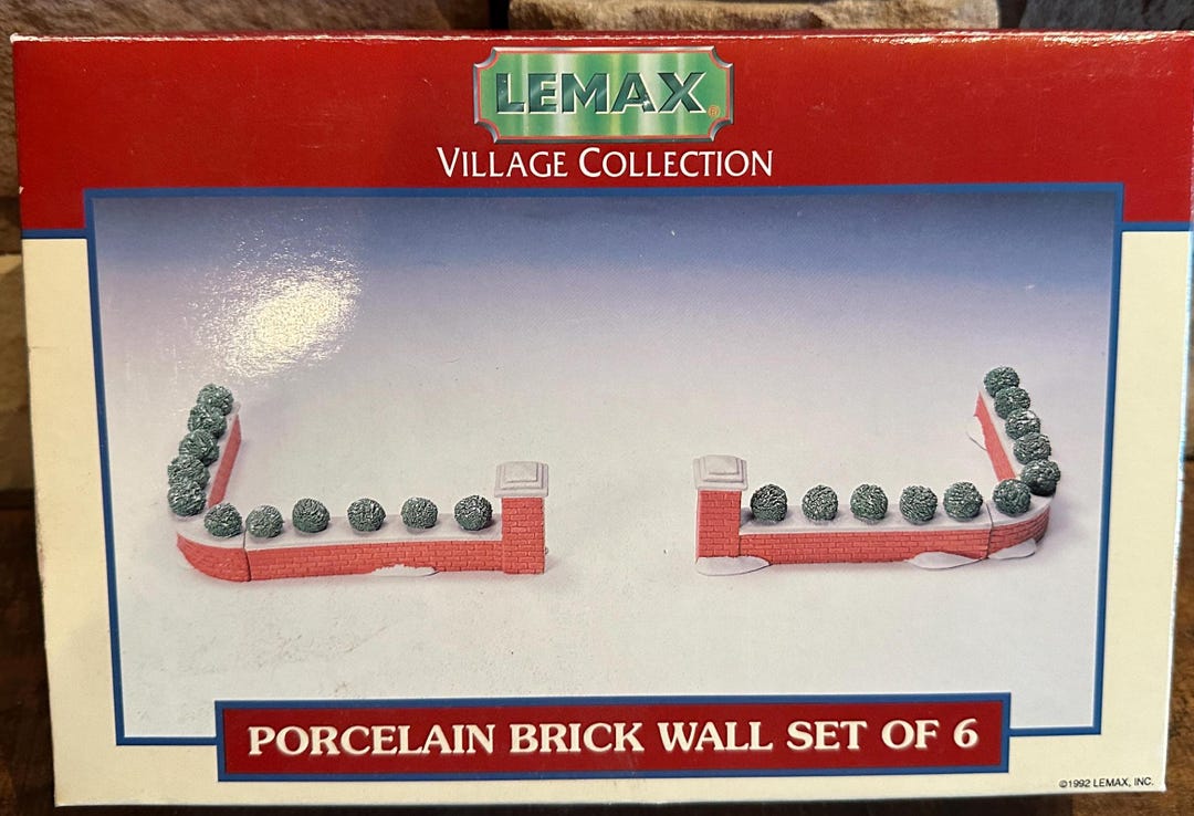 Lemax Village Collection 1992 Porcelain Brick Wall Set of 6 Christmas ...