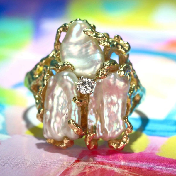 Baroque Pearl Ring - Etsy