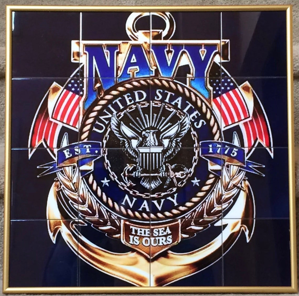 FRAMED U.S. NAVY Ceramic Tile Mural - Etsy