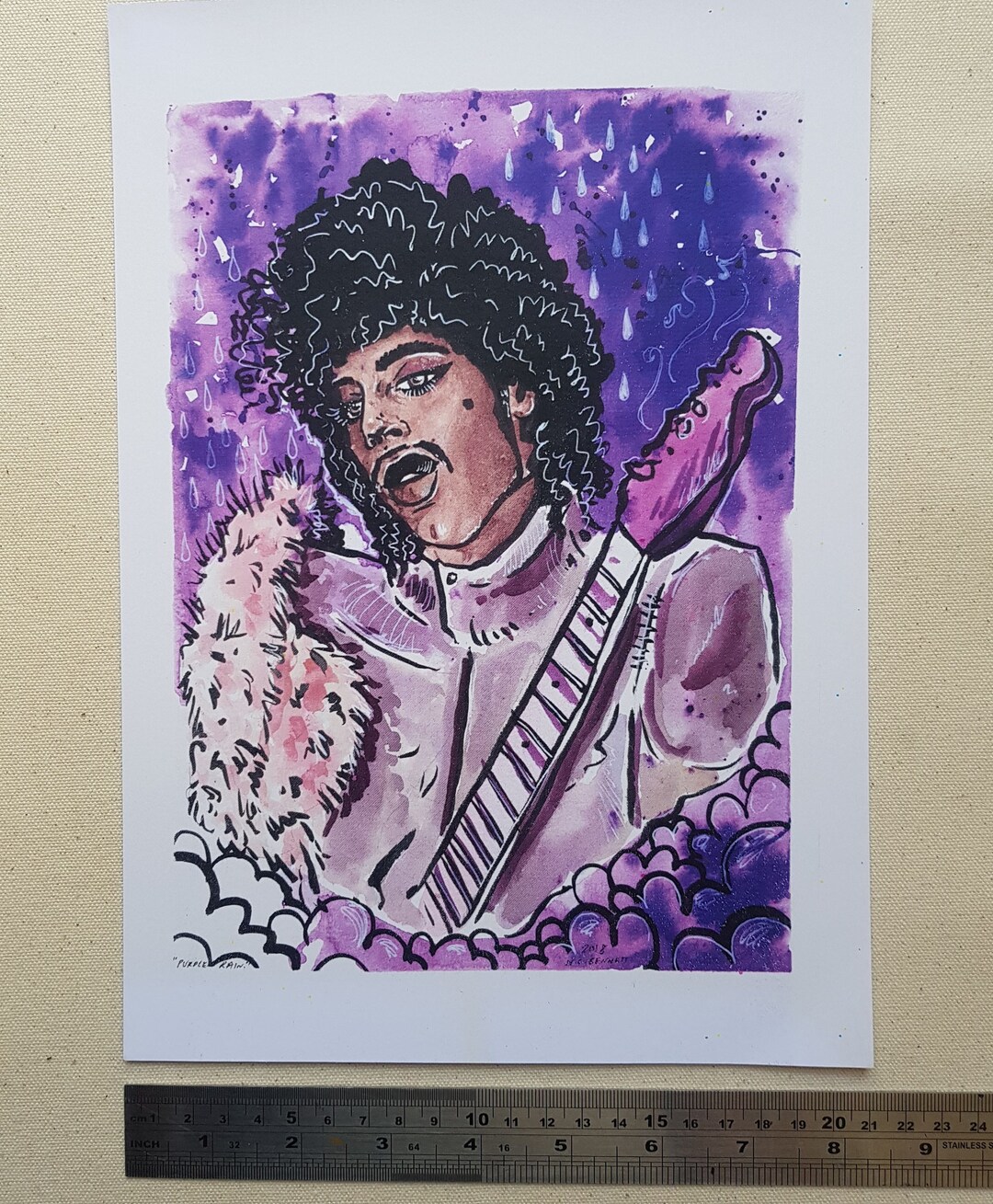 PRINCE PURPLE Rain Print A4 Painting Signed CLEARANCE - Etsy