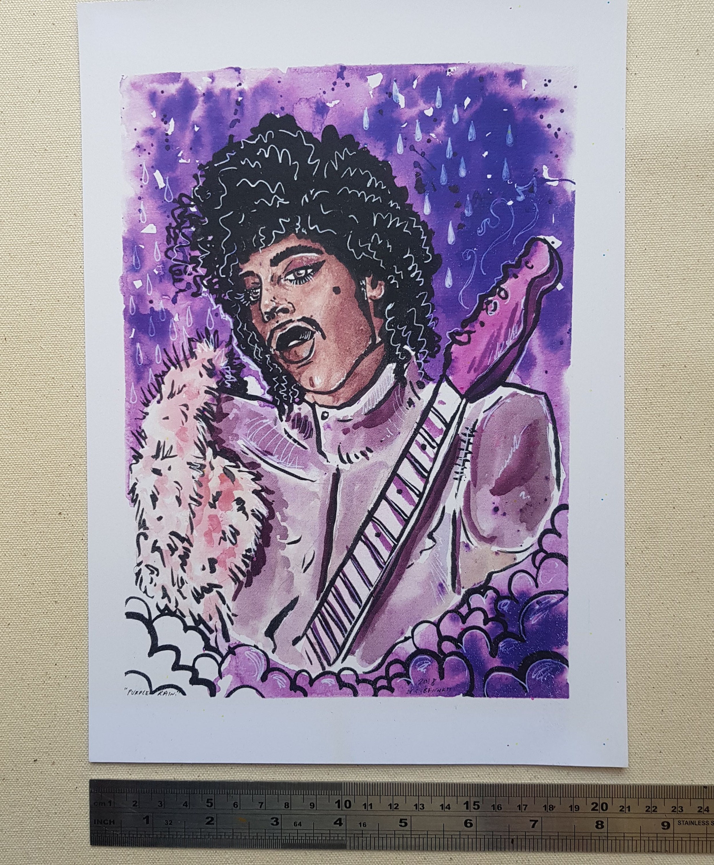 PRINCE PURPLE RAIN Print A4 Painting Signed - Etsy Australia
