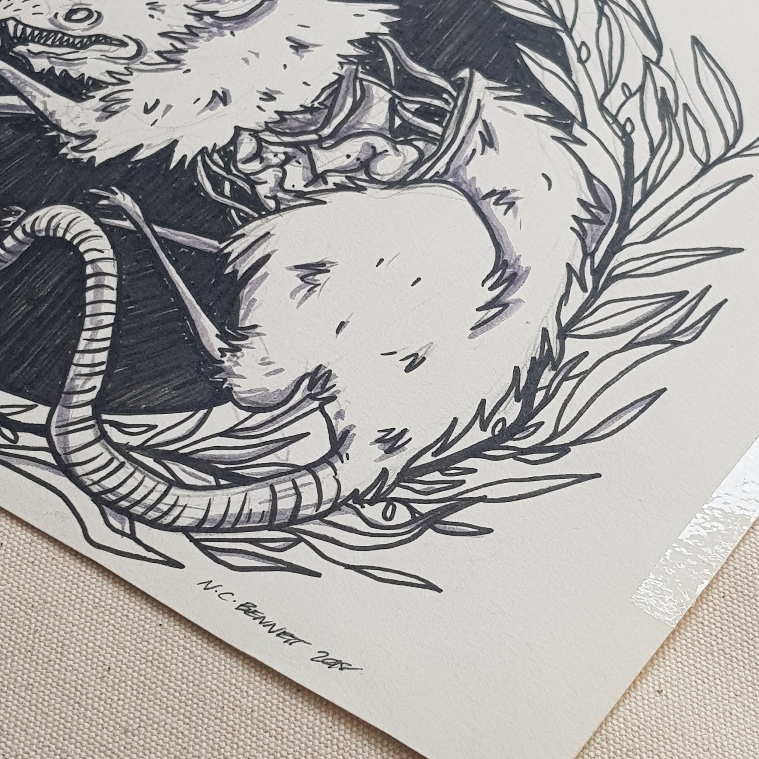 A4 Tattoo Rat Sharpie Sketchbook Artwork Original - Etsy