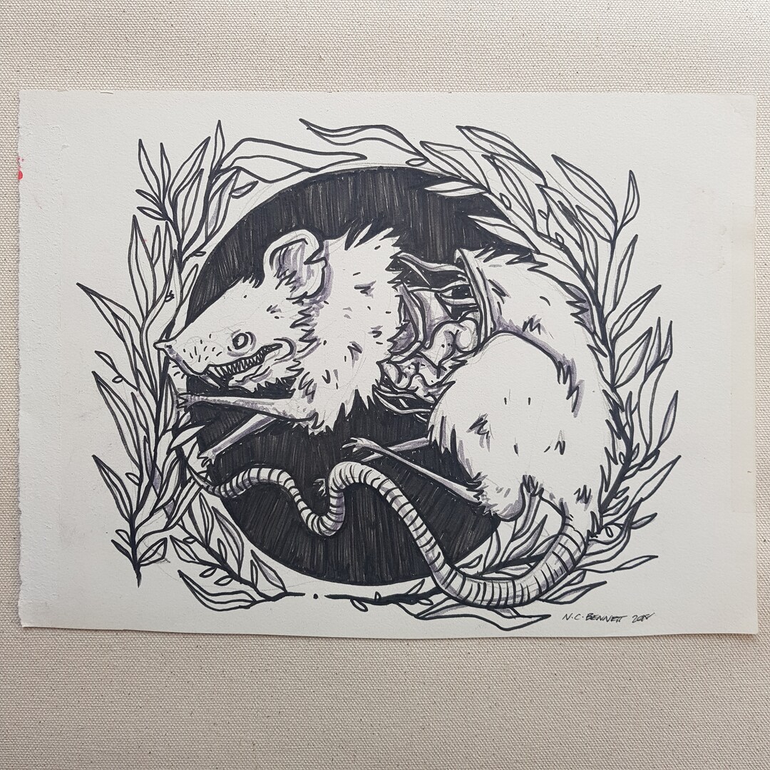 A4 Tattoo Rat Sharpie Sketchbook Artwork Original CLEARANCE - Etsy