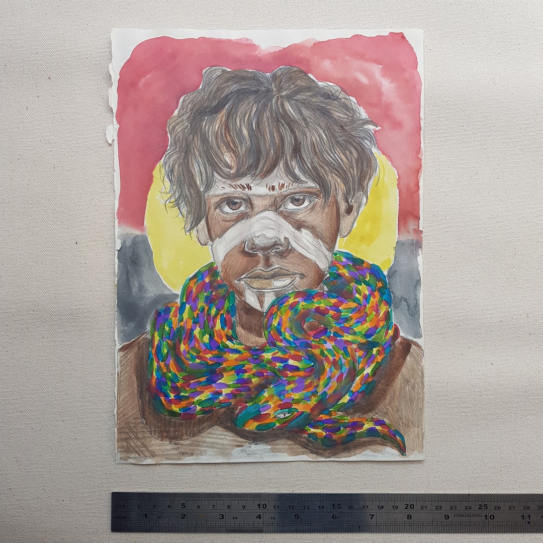 A4 Indigenous Aboriginal Sketchbook Artwork - Original - Rainbow Snake CLEARANCE - Etsy