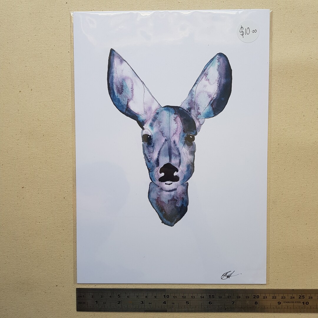 A4 Deer Print in Watercolour - Etsy