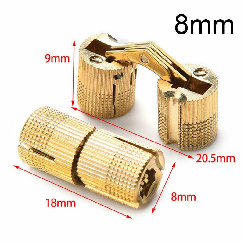 4pcs 8mm Brass Hidden Barrel Hinge Invisible Hinge Concealed for Boxes ...