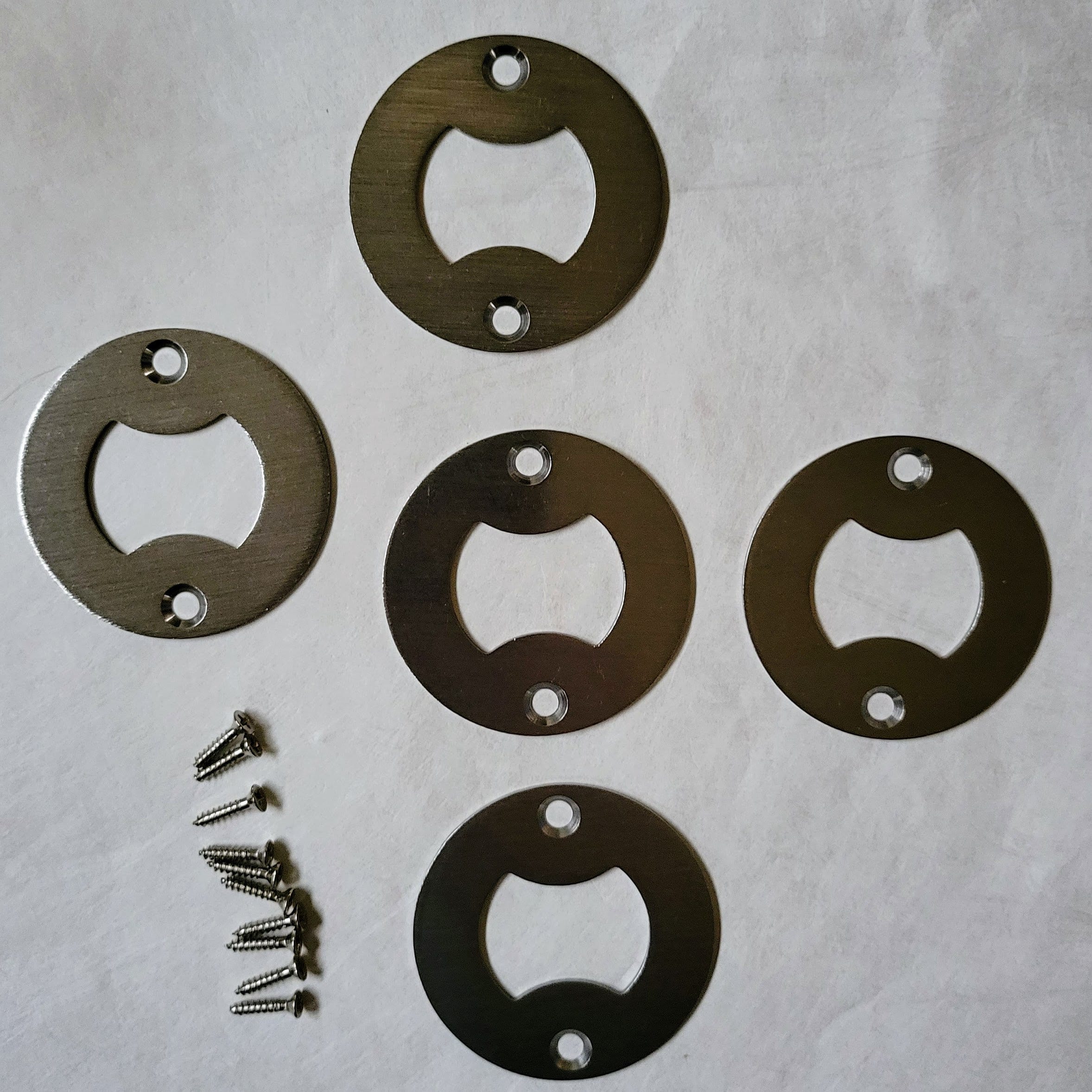 Lot of 5 Large Opening Insert Bottle Opener Stainless Steel 2" Round ...