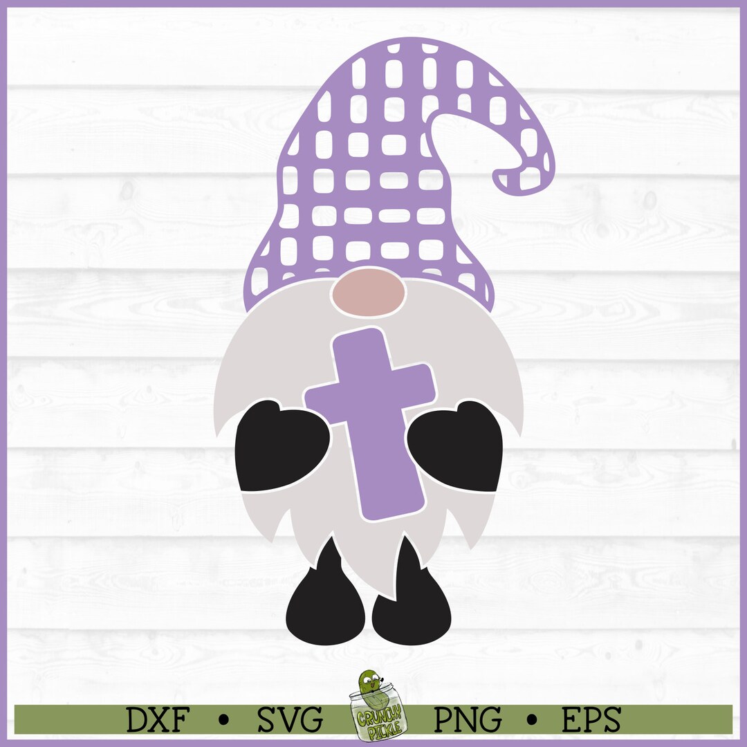 Easter Gnome With Cross SVG File, Dxf, Eps, Png, Christian Gnome Svg ...