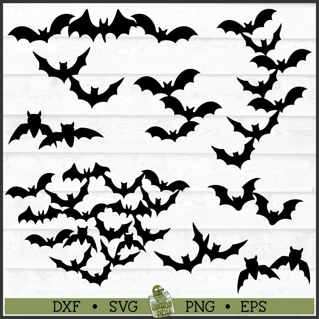Bat Swarms SVG Bundle, Dxf, Eps, Png, Halloween Svg, Bats Svg, Bat Svg ...