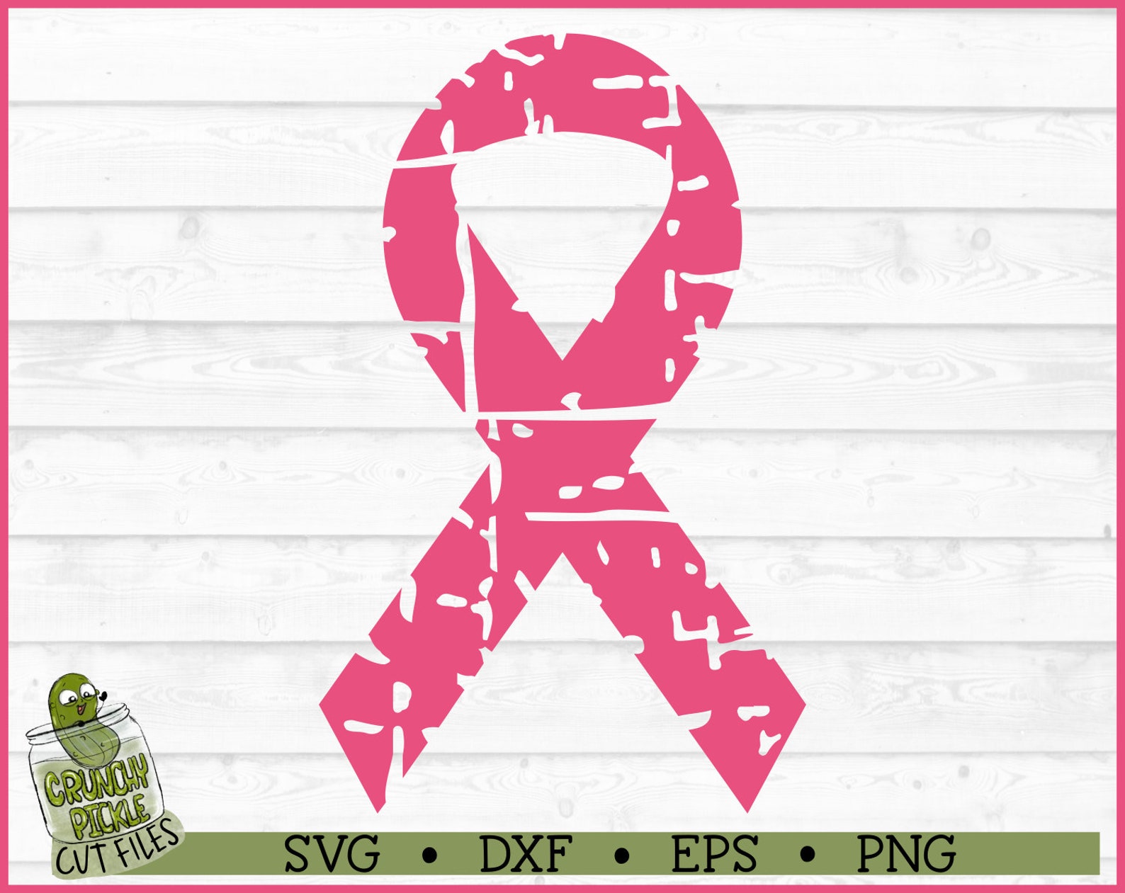 Breast Cancer Ribbon Distressed SVG File Dxf Eps Png - Etsy