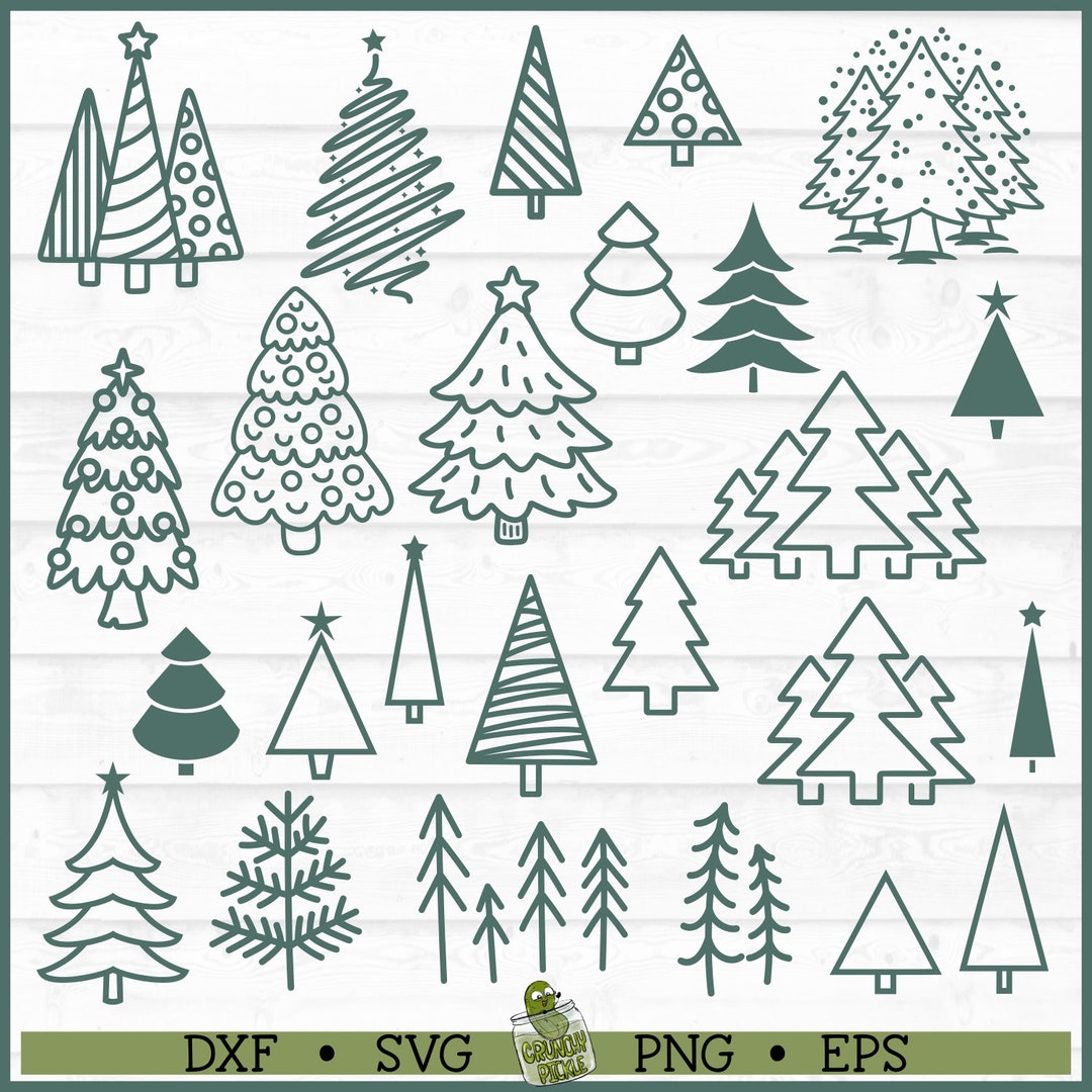 Christmas Trees SVG Bundle, Dxf, Eps, Png, Pine Trees Svg, Holiday ...
