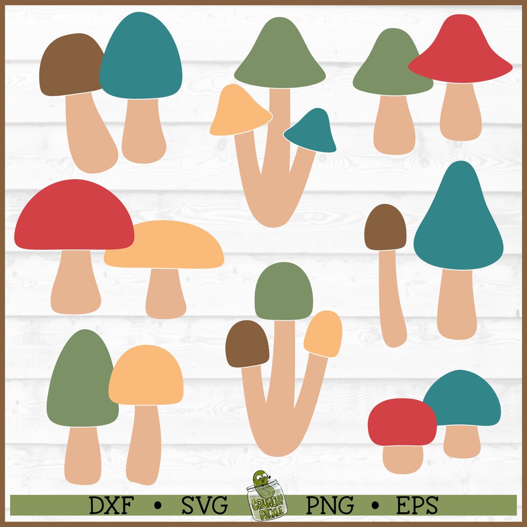 Many Mushrooms SVG File, Dxf, Eps, Png, Mushroom Svg, Plants Svg, Fall ...