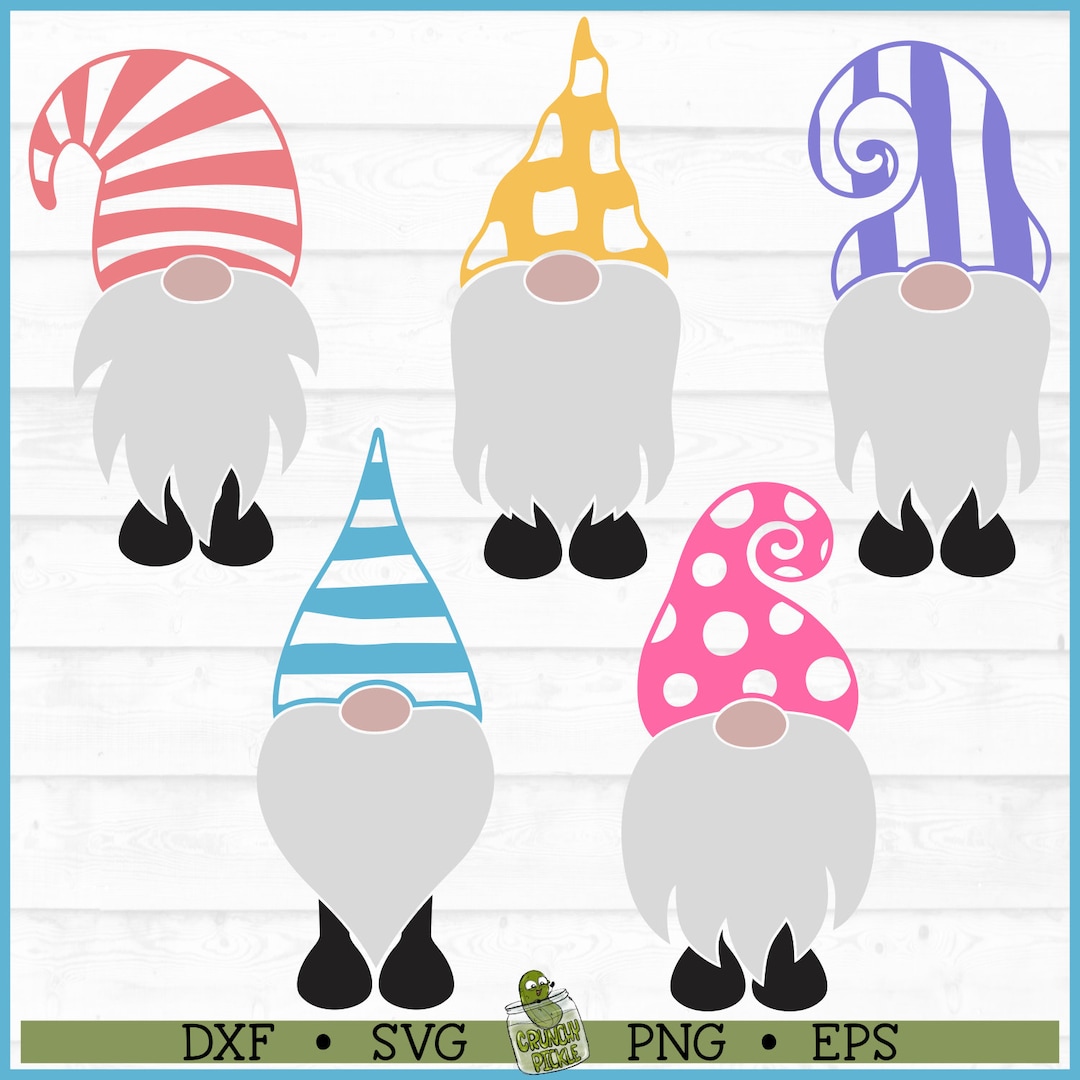 Gnome Shorties Set 2 SVG File, Dxf, Eps, Png, Gnome Svg, Short Gnomes ...