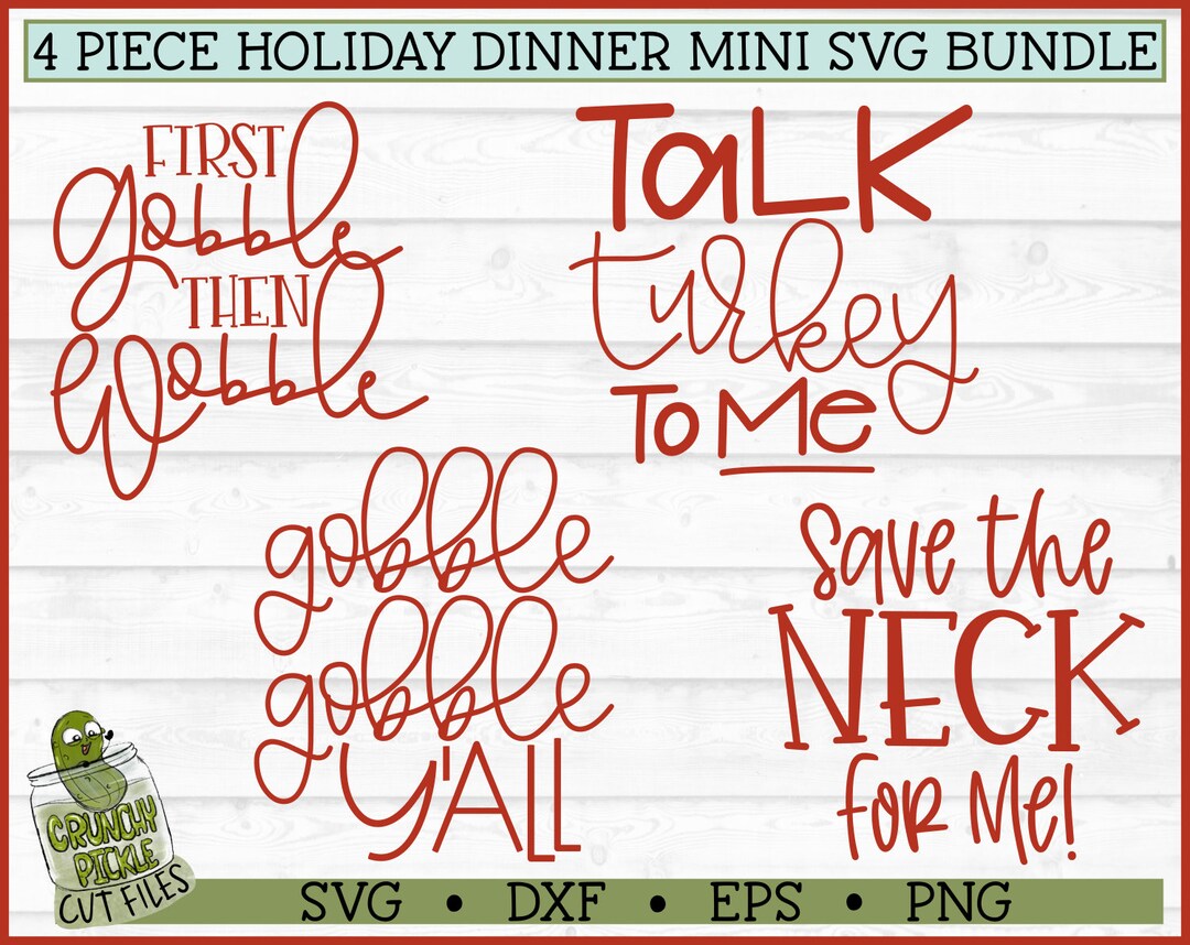 Holiday Dinner Mini SVG Bundle Dxf Eps Png Thanksgiving - Etsy