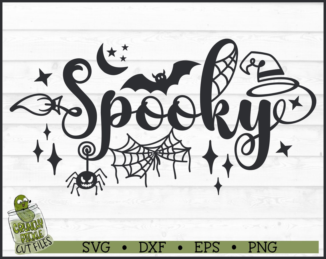 Spooky SVG File Dxf Eps Png Halloween Svg Halloween Word - Etsy