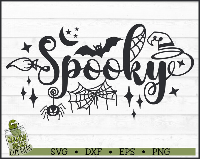 Spooky SVG File Dxf Eps Png Halloween Svg Halloween Word - Etsy