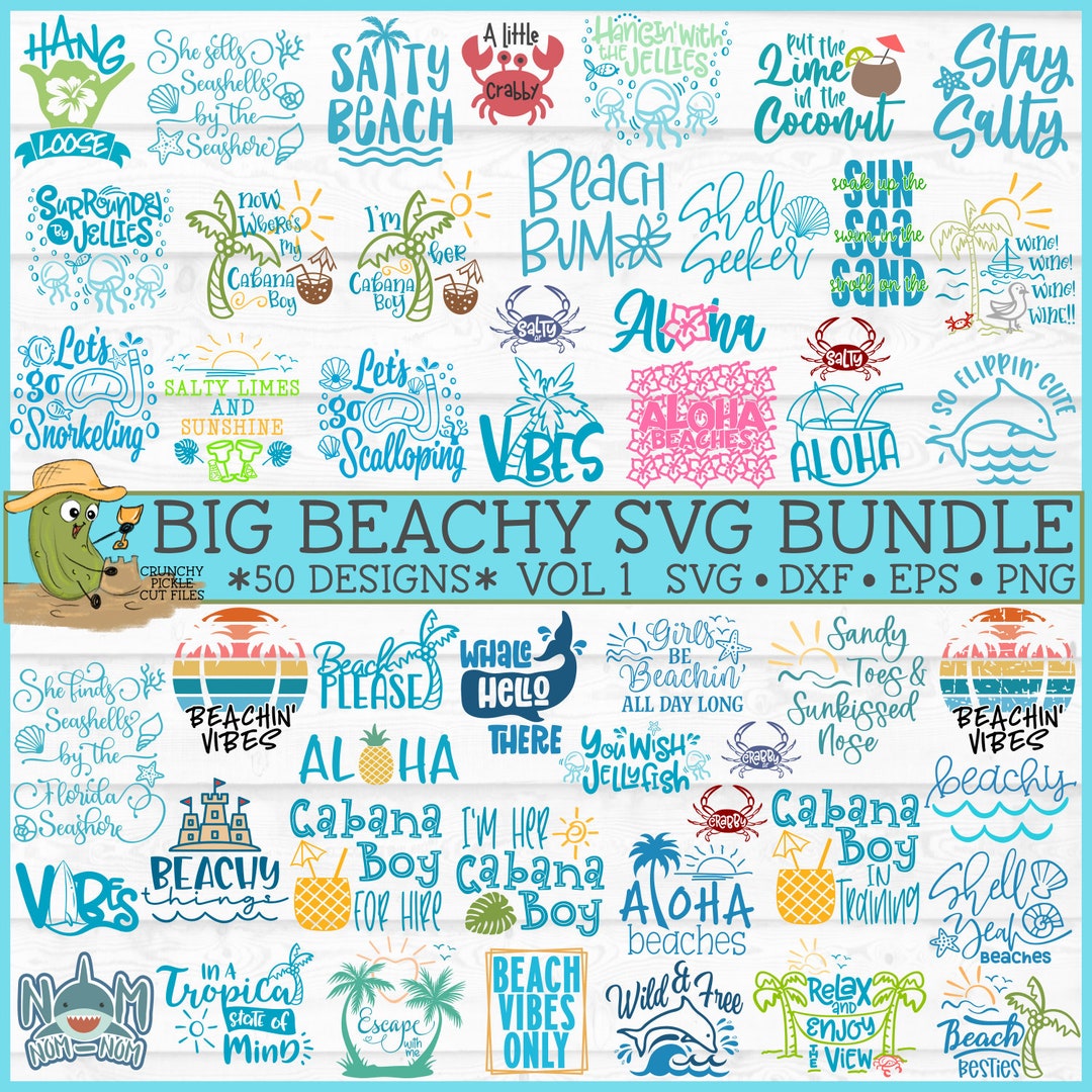 Big Beach SVG Bundle VOL 1, Dxf, Eps, Png, Beach Svg, Summer Svg Bundle ...