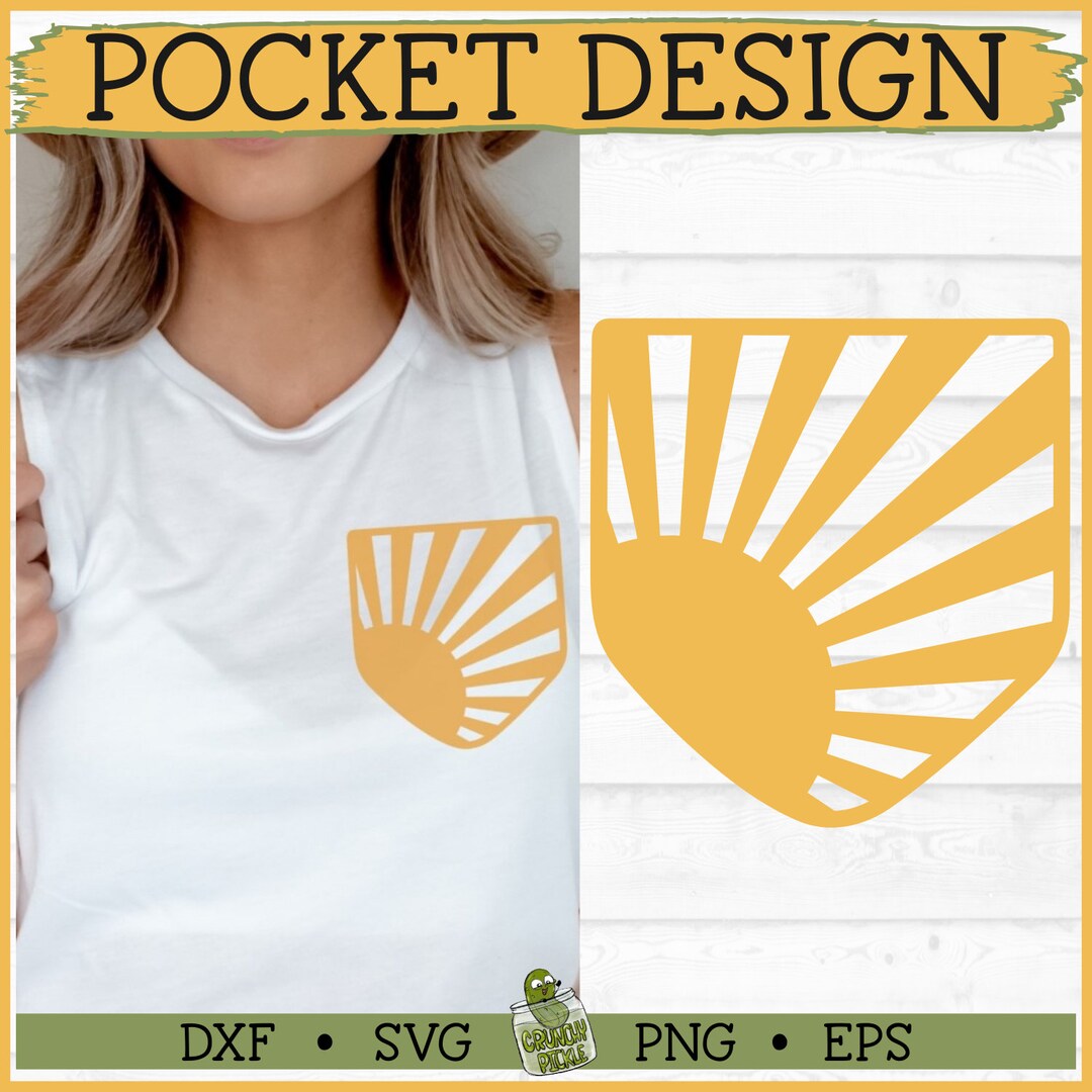 Sun Rays Pocket Design SVG File, Dxf, Eps, Png, Shirt Pocket Svg ...