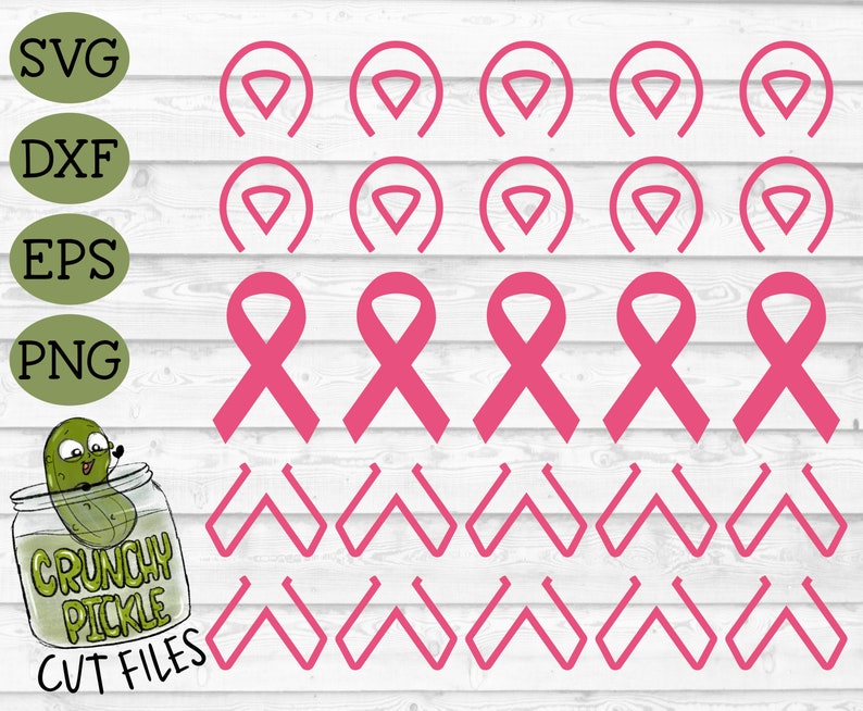 Breast Cancer Ribbon Repeating SVG File Dxf Eps Png | Etsy