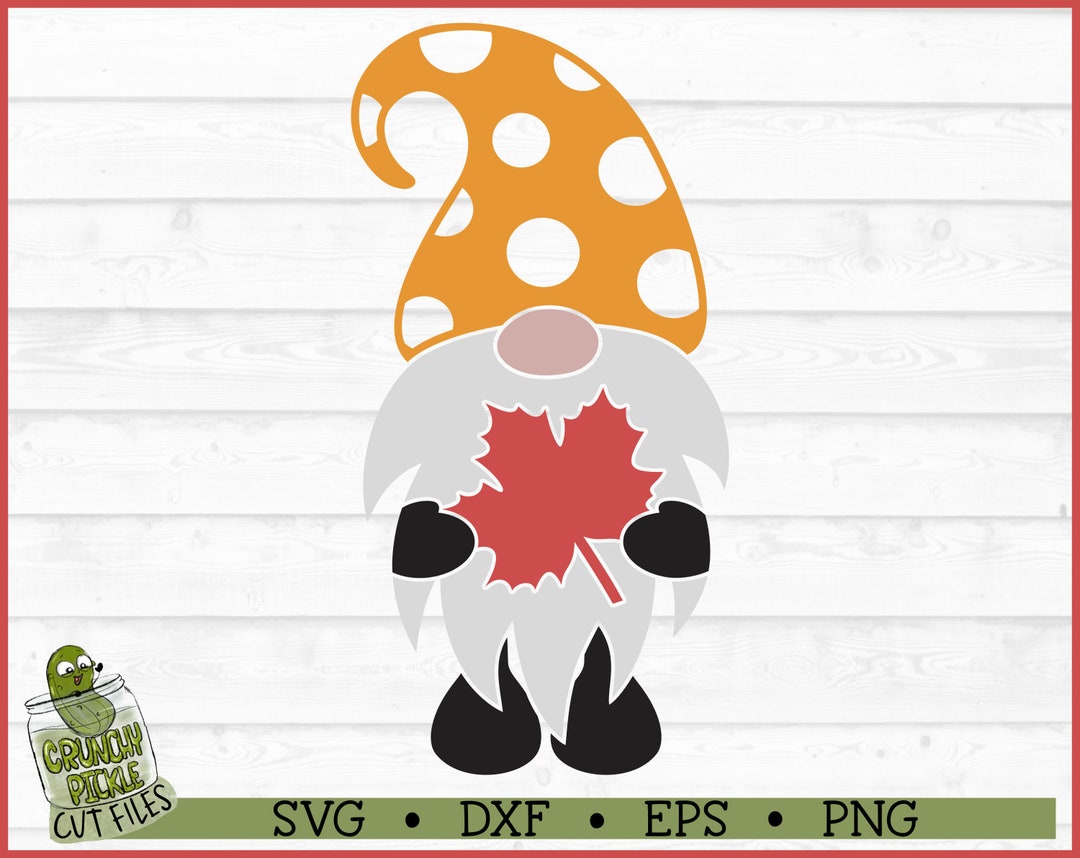 Fall Short Gnome With Leaf SVG File Dxf Eps Png Autumn - Etsy