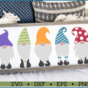 Gnome Shorties Set 1 SVG File, Dxf, Eps, Png, Gnome Svg, Short Gnomes ...