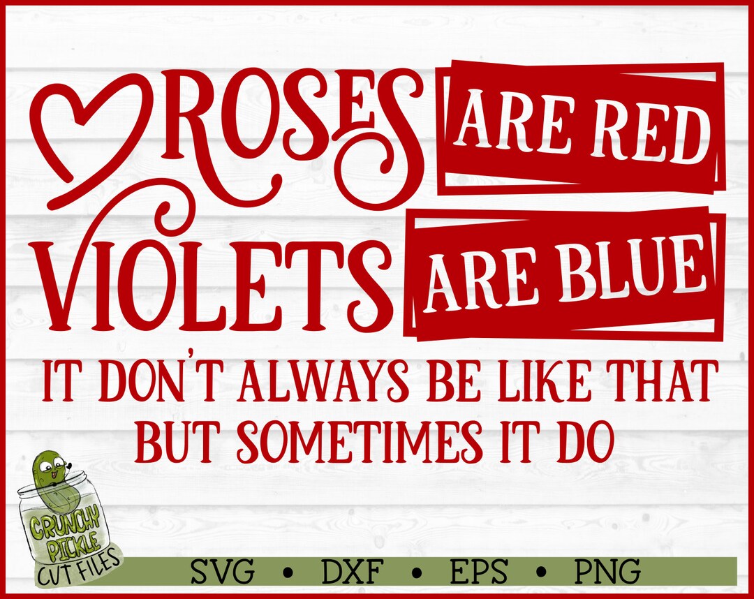 Roses Are Red Funny Valentines SVG File Valentine's Day - Etsy