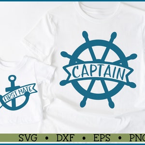 Captain and First Mate SVG, Dxf, Eps, Png, Beach Svg, Summer Svg, Lake ...