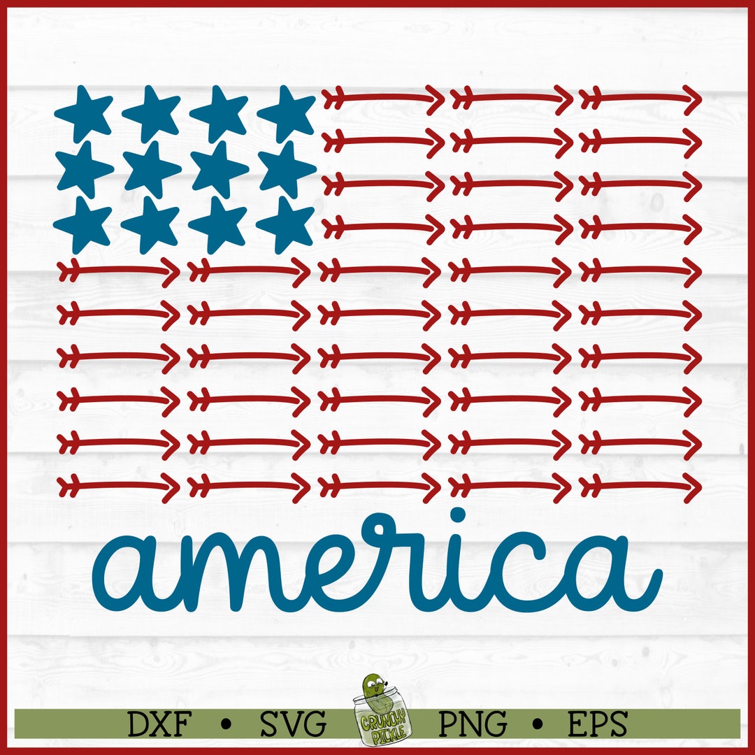 America Stars and Arrows Flag SVG File 1, Dxf, Eps, Png, Patriotic Svg ...