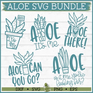 Aloe SVG Bundle, Dxf, Eps, Png, House Plant Svg, Aloe Svg, Succulent ...
