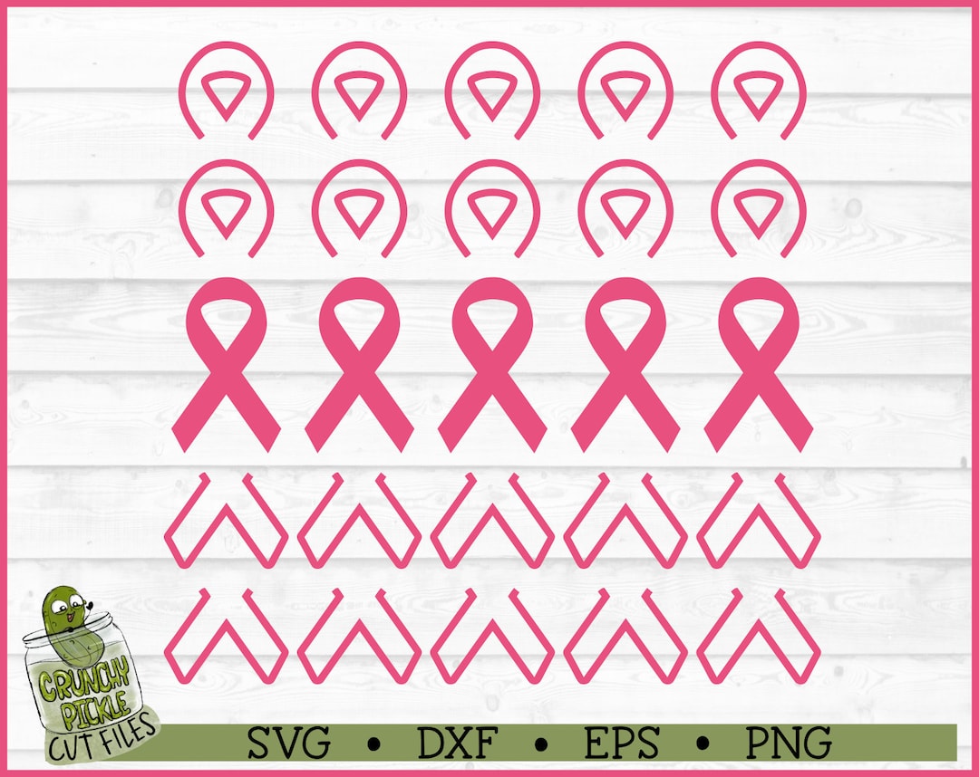 Breast Cancer Ribbon Repeating SVG File Dxf Eps Png - Etsy