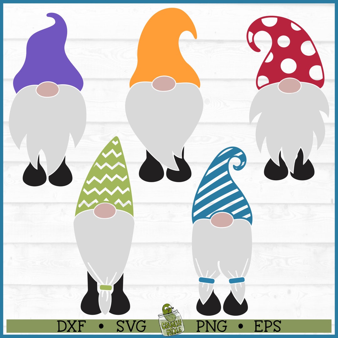 Gnome Shorties Set 1 SVG File, Dxf, Eps, Png, Gnome Svg, Short Gnomes ...