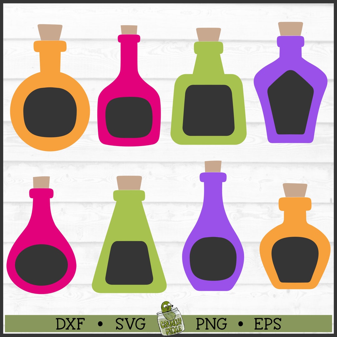 Potion Bottles SVG File Set 2, Dxf, Eps, Png, Halloween Svg, Potion Svg ...