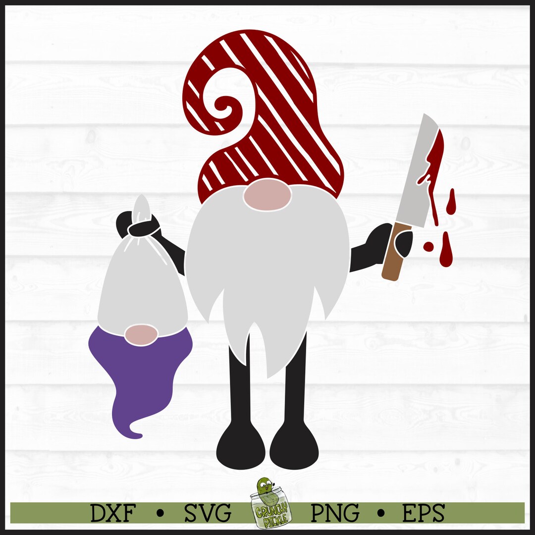 Halloween Gnome Serial Killer SVG File, Dxf, Eps, Png, Halloween Gnome ...
