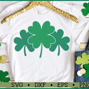 Clover Clusters SVG Files, Dxf, Eps, Png, 4 Leaf Clovers Svg, Shamrocks ...