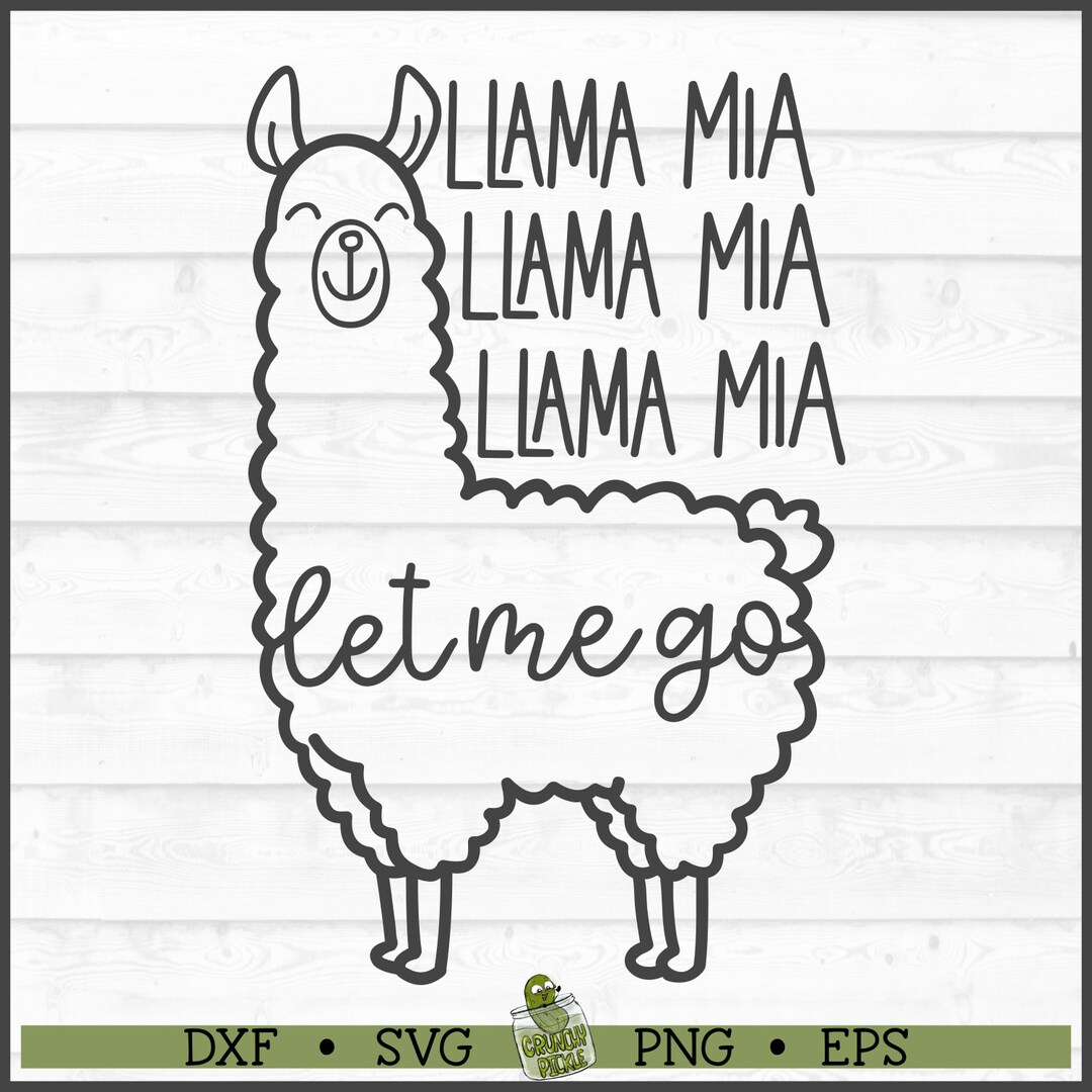 Llama Mia SVG File, Dxf, Eps, Png, Llama Svg, Kids Svg, Pajamas Svg ...